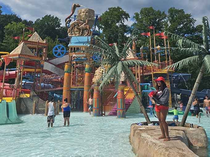 The kids' area where little ones can splash safely while parents finally exhale and remember what relaxation feels like.