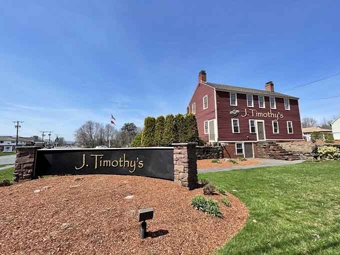 That red barn exterior isn't fooling anyone - inside lies Connecticut's wing paradise waiting to be discovered.