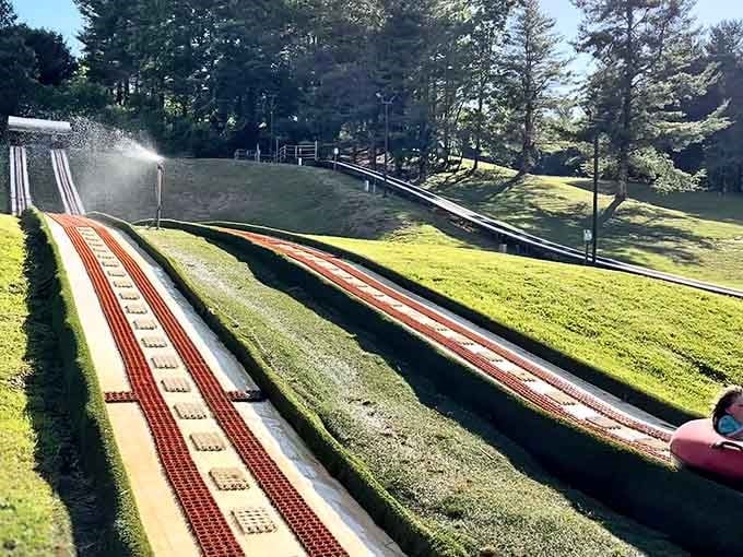 Those orange and white striped lanes aren't candy canes, but they're just as sweet for thrill-seekers.