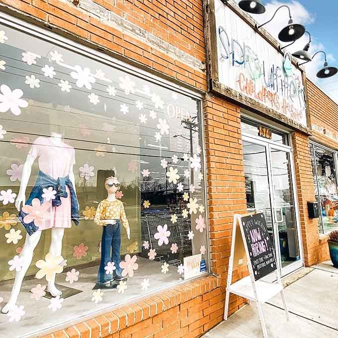 That cheerful storefront practically begs you to come discover treasures while your bank account breathes a sigh of relief.