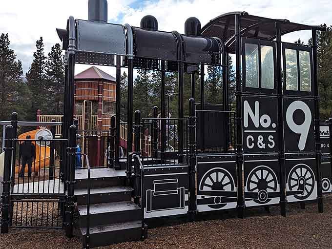 This gleaming locomotive stands ready to transport you back to Colorado's mining glory days, minus the actual soot.