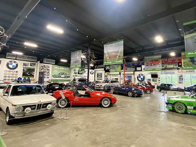 That red roadster in the center steals the show like a movie star at a premiere party.