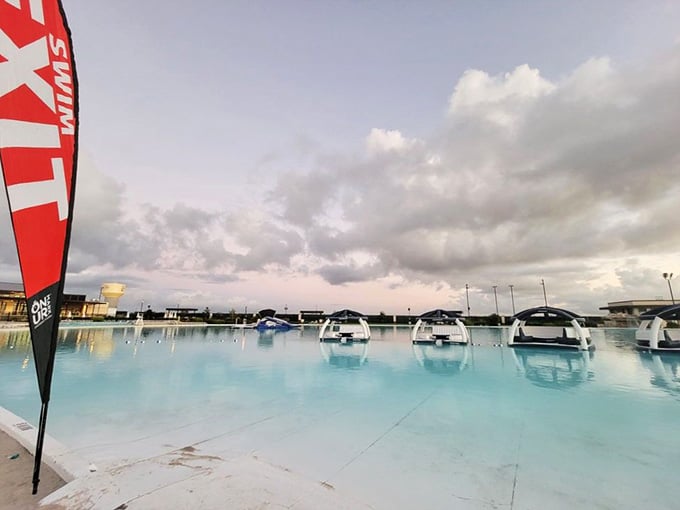 Your personal floating oasis comes complete with shade, cup holders, and the kind of turquoise water that makes you question reality.