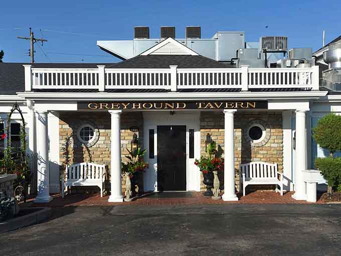 That classic white portico isn't just for show; it's your gateway to some seriously legendary fried chicken.