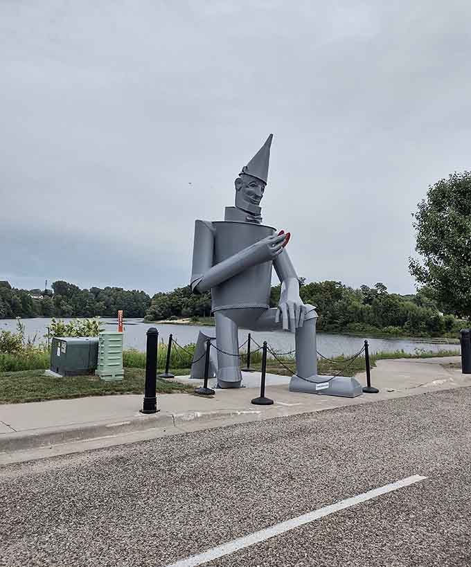 There he is in all his metallic glory, proving that Hart, Michigan knows how to make a statement by the water.
