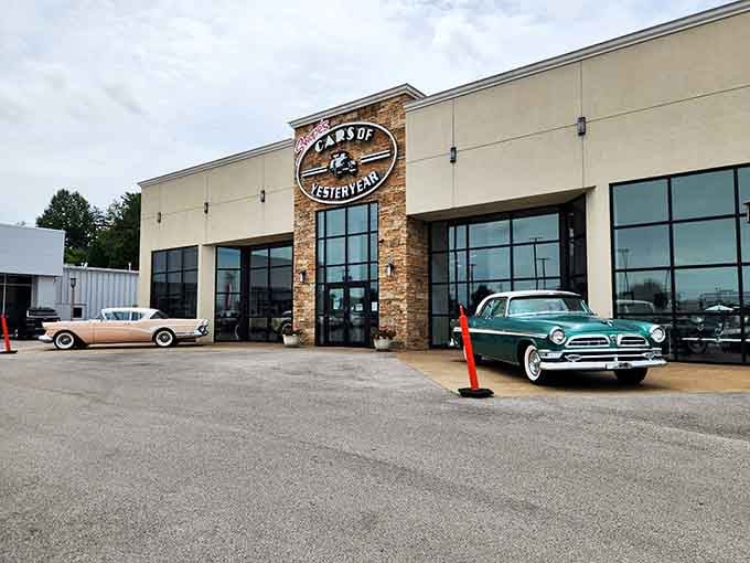 That gleaming turquoise beauty out front isn't just decoration&mdash;it's a promise of the automotive treasures waiting inside.