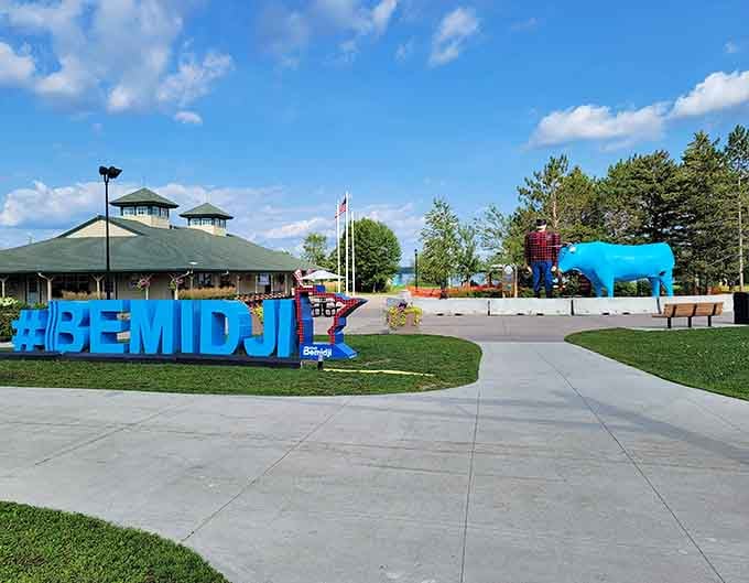 That giant #BEMIDJI sign isn't just Instagram bait, it's your official welcome to lumberjack country.