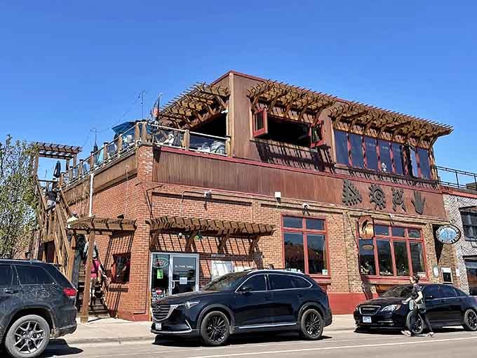 That classic brick facade has seen more history than your average building, and now it feeds hungry people instead of counting their money.