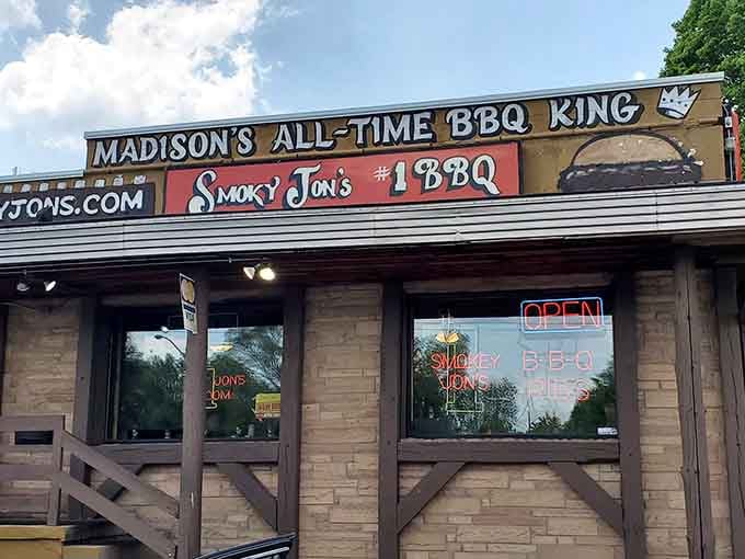 When a place calls itself "Madison's All-Time BBQ King," that's not bragging, that's a promise written in smoke.