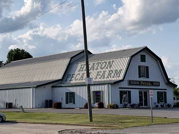 The sprawling barn structure proves good things come in large packages, especially when those packages contain fresh-baked pecan treats inside.