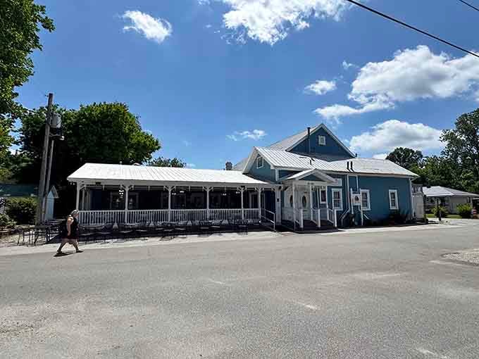 The wraparound porch practically begs you to sit a spell after devouring your third slice of heaven.