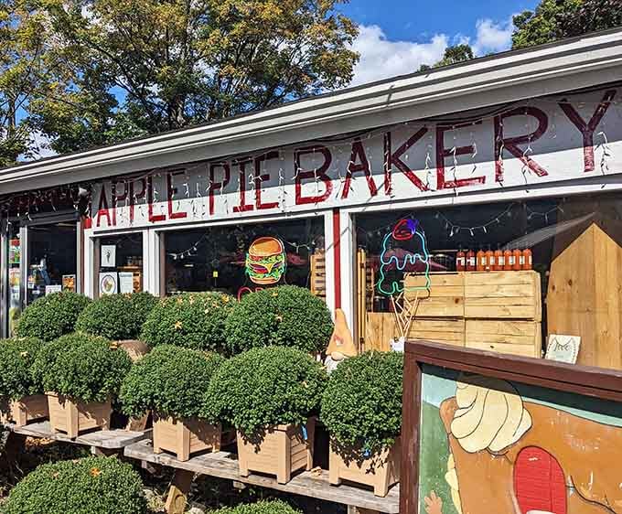That "APPLE PIE BAKERY" sign isn't just advertising, it's a promise written in bold red letters of deliciousness.