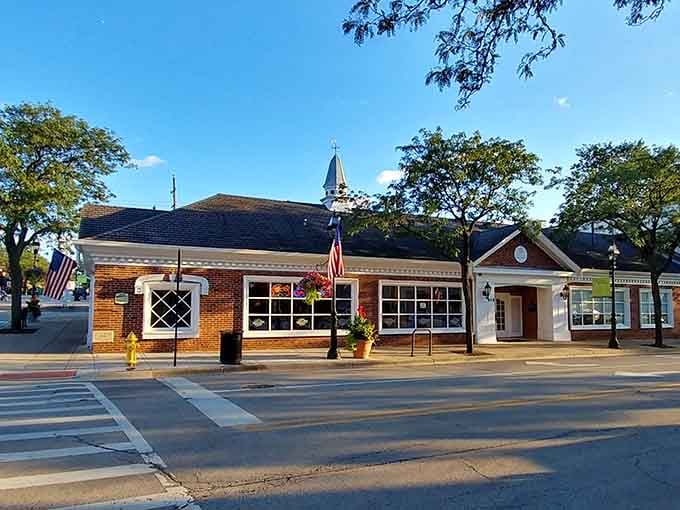 Classic architecture meets whimsical dining at this Glen Ellyn gem where locomotives handle the food delivery duties.