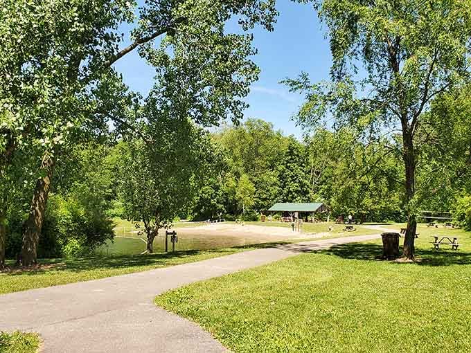 Accessible paved trails wind through Fox Island's beautiful landscape, making it easy for everyone to experience the park's natural wonders and wildlife.