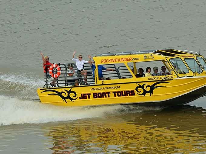 Hands up if you're having the time of your life! This crew knows Indiana river adventures beat any theme park ride.