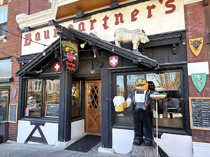 That Alpine-inspired exterior isn't just for show; it's your first hint that serious cheese business happens here.