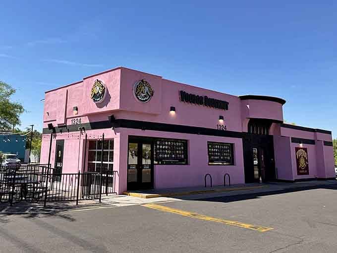 That pink exterior isn't whispering its presence&mdash;it's announcing a doughnut revolution with a megaphone and zero apologies.