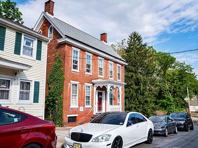 Beautiful brick architecture lines Mount Holly's streets, where every building tells a story from centuries of New Jersey history and character.
