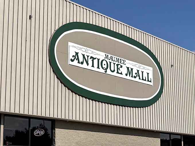 That sign isn't trying to be fancy, and honestly, that's exactly what you want from an antique mall.