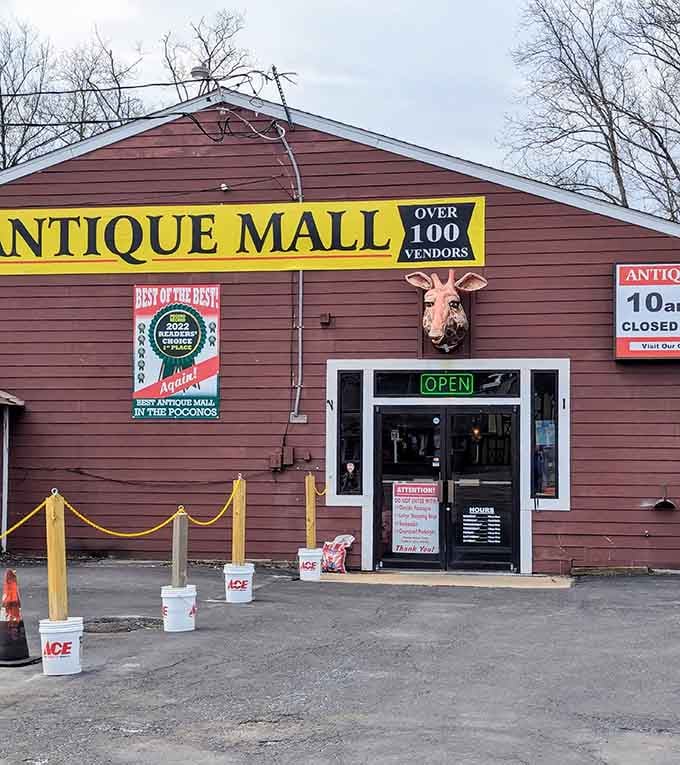 The charming exterior welcomes treasure hunters with over 100 vendors ready to help you find your next vintage obsession today.