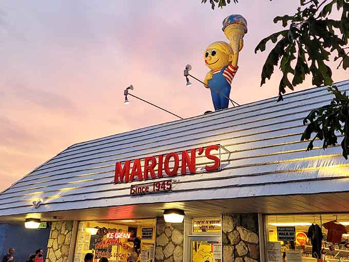 That rooftop mascot has been greeting ice cream lovers since Eisenhower was president, and he's still smiling.