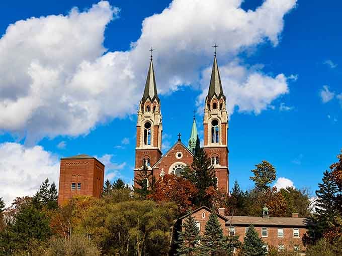 Rising from the Kettle Moraine like a European cathedral that took a wrong turn, Holy Hill commands attention.