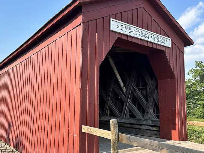 Sometimes the best Minnesota attractions come with a "$10 fine" sign that makes you smile before you even walk through.