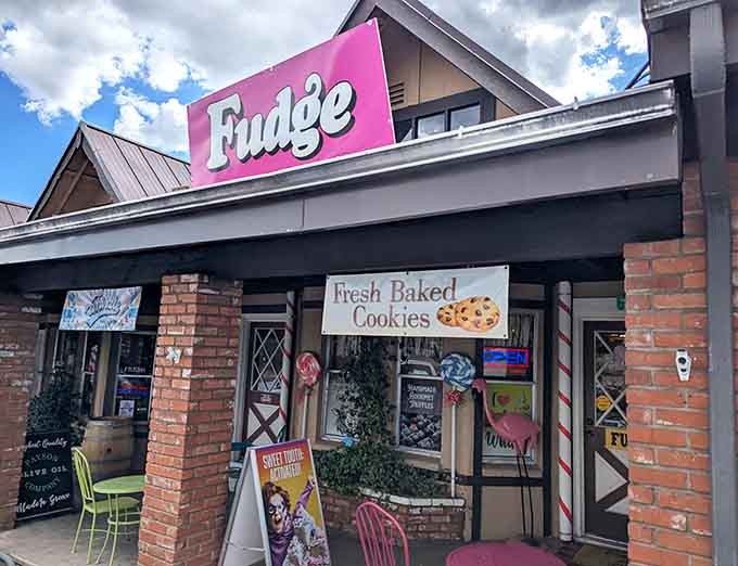 That pink sign isn't just advertising, it's making three promises that this shop absolutely delivers on.