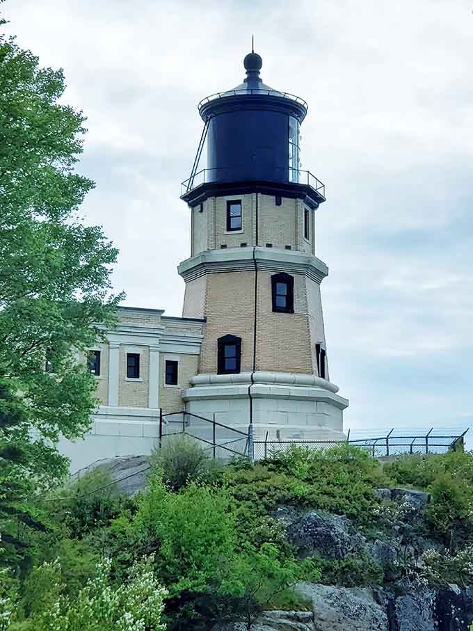That moment when architecture and nature decide to collaborate on a masterpiece perched 130 feet above Lake Superior's moody waters.