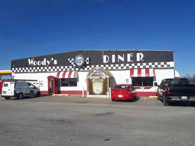 That checkered racing stripe and jukebox entrance aren't just decoration&mdash;they're a promise of deliciousness to come.