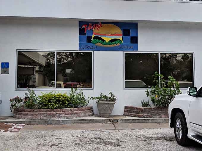 That burger mural isn't just decoration, it's a promise painted in primary colors and delivered with every order.