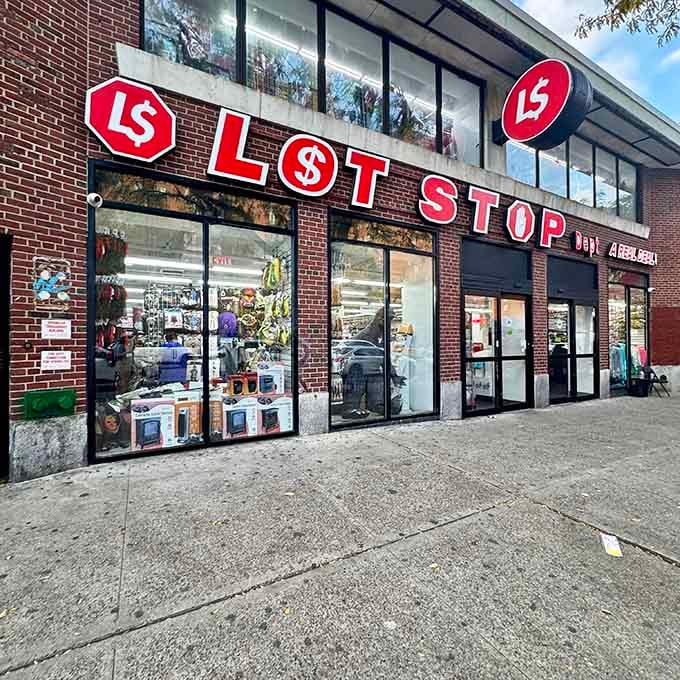 That bold red signage isn't just decoration, it's your beacon to bargain paradise in the heart of New York.