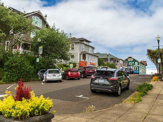 Colorful Victorian homes in Nye Beach prove that even the architecture here has personality and coastal charm.