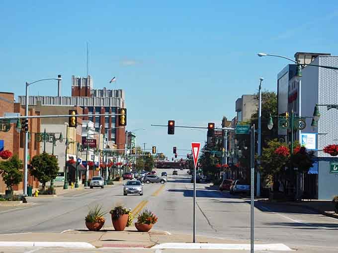 Downtown Galesburg stretches out like a postcard from an America where main streets still matter and community thrives.