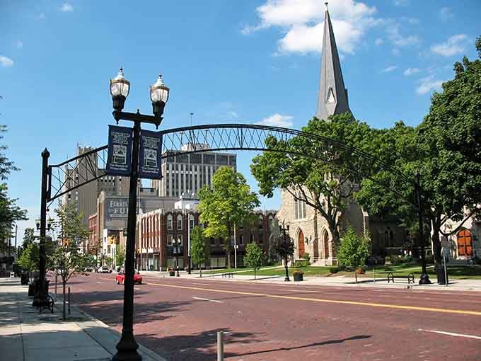 Downtown Flint's tree-lined streets prove affordable living doesn't mean sacrificing charm or walkability.