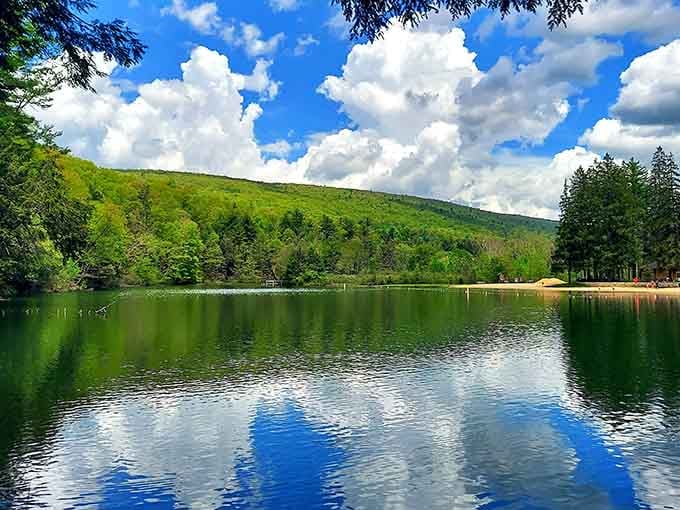 When the clouds decide to pose for their portrait in the water, you know you've found something special.
