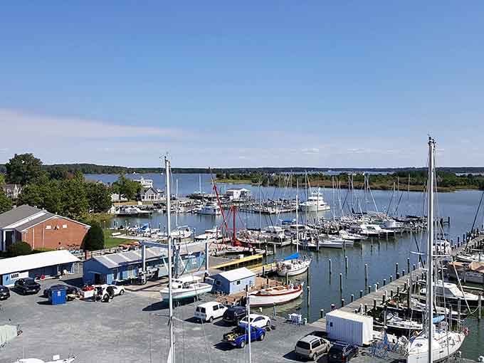 Oxford's harbor is a floating gallery of sailboats and yachts that'll make you want to learn the difference between port and starboard.