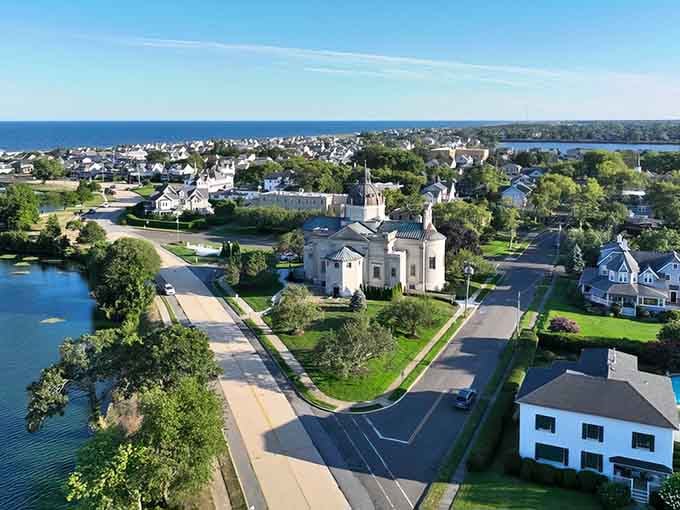This aerial view reveals Spring Lake's secret: a town where Victorian elegance meets coastal serenity perfectly.