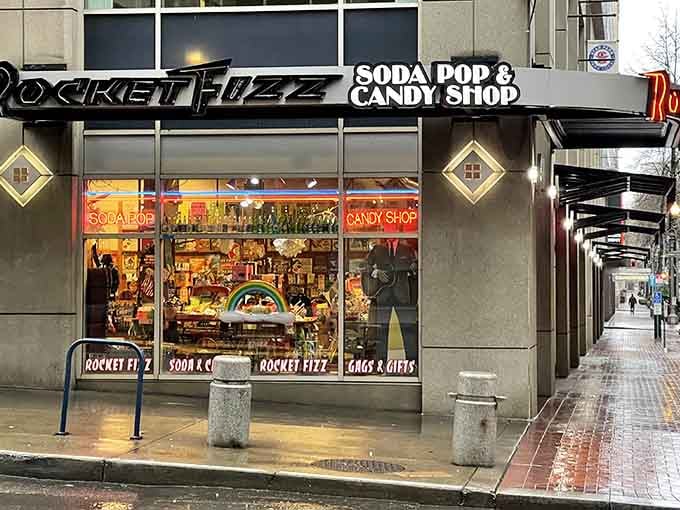 Corner store meets candy wonderland in downtown Portland, where sugar dreams become fizzy reality.