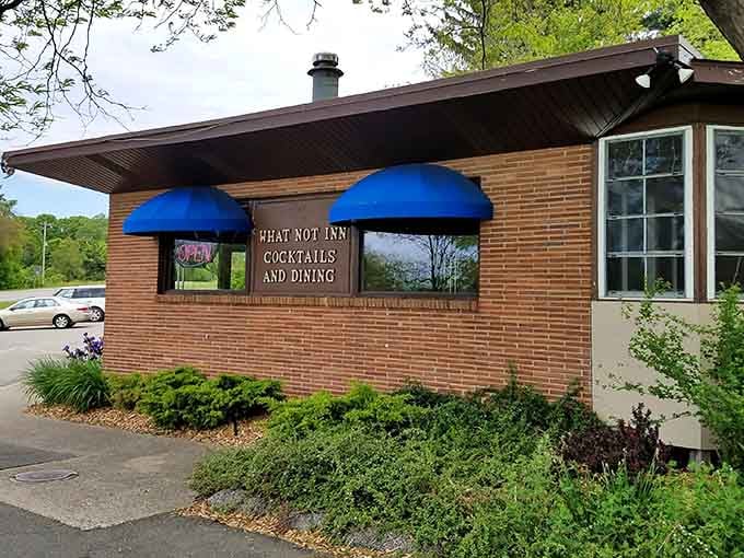 Those blue awnings aren't just for show, they're beacons guiding you to breakfast paradise in Fennville.