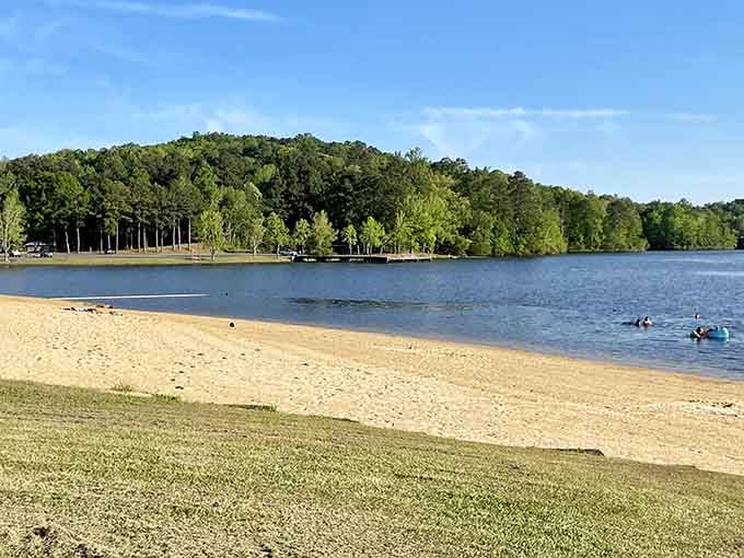 That sandy beach and clear water combo hits different when you're not fighting crowds for a spot.