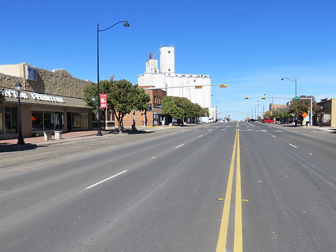 Main Street without the stress, just classic Texas architecture and actual parking spaces you can find.