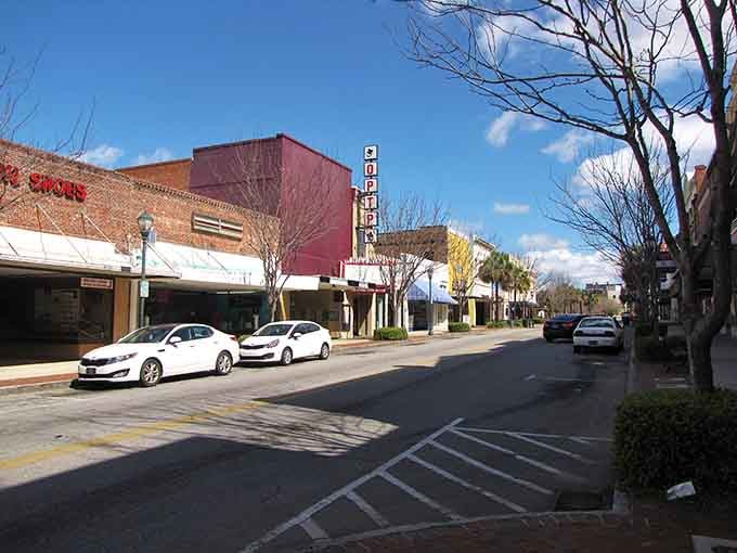 The historic downtown district stands proud, reminding us that good bones and character never go out of style, unlike bell-bottoms.