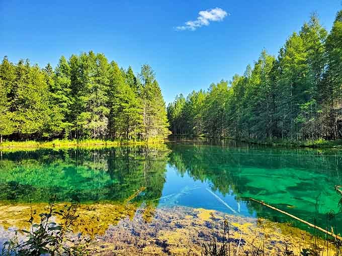 That emerald water looks Photoshopped, but it's gloriously real and waiting in Michigan's Upper Peninsula.