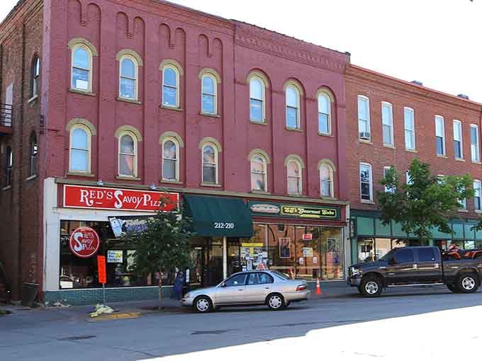 Historic brick buildings and local shops create the perfect backdrop for your next small-town adventure.