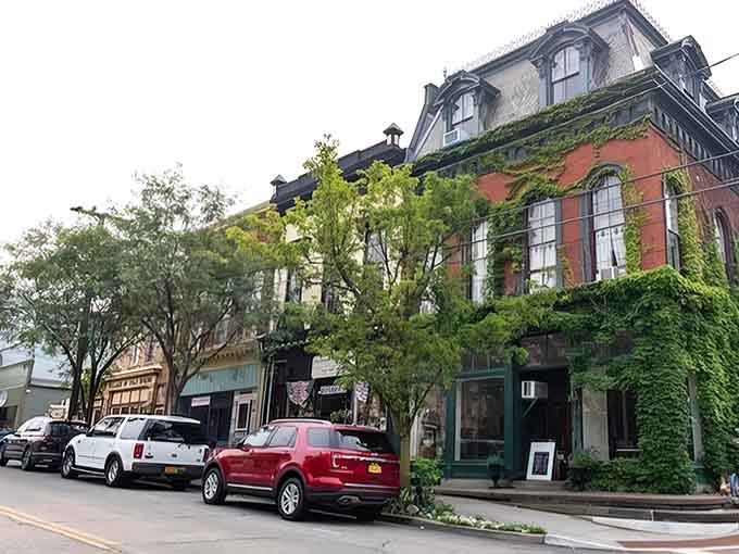 Historic storefronts wear their ivy like distinguished gentlemen in tweed jackets, effortlessly elegant and timelessly charming.