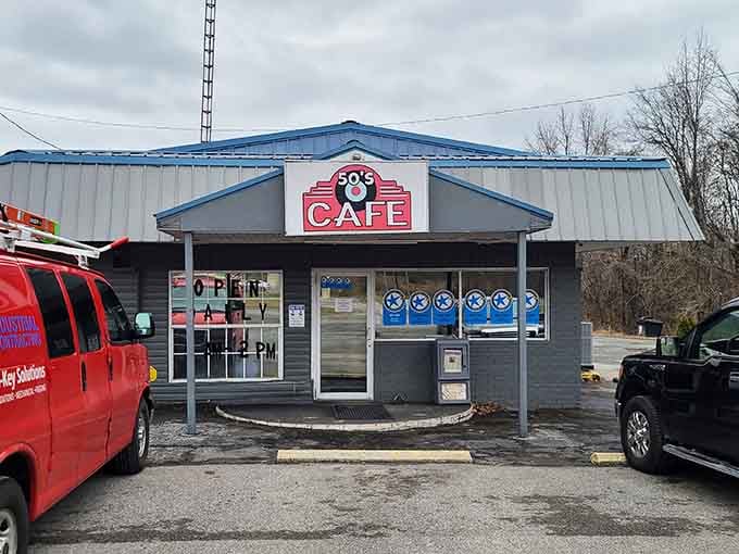 Even on a gray day, this classic diner shines bright with the promise of hot coffee and perfect hash browns.