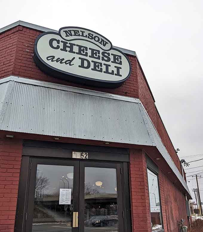 The sign says it all: cheese and deli, two words that together create pure Minnesota magic.