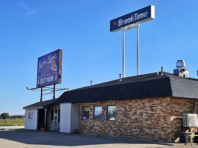 That purple sign isn't just advertising breakfast&mdash;it's making a promise that'll change your entire day for the better.