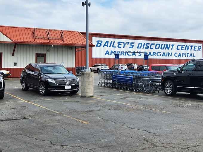 Those blue shopping carts are your trusty sidekicks on a bargain-hunting adventure you won't soon forget.
